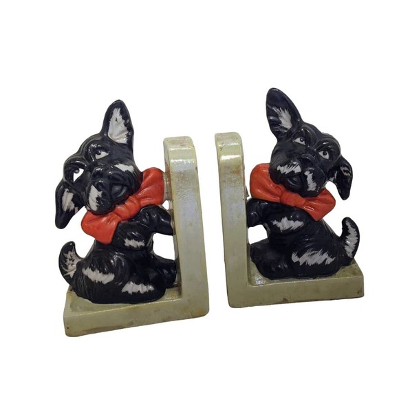 Office | Vintage Porcelain Terrier Dog Bookends Made In Japan 195s ...